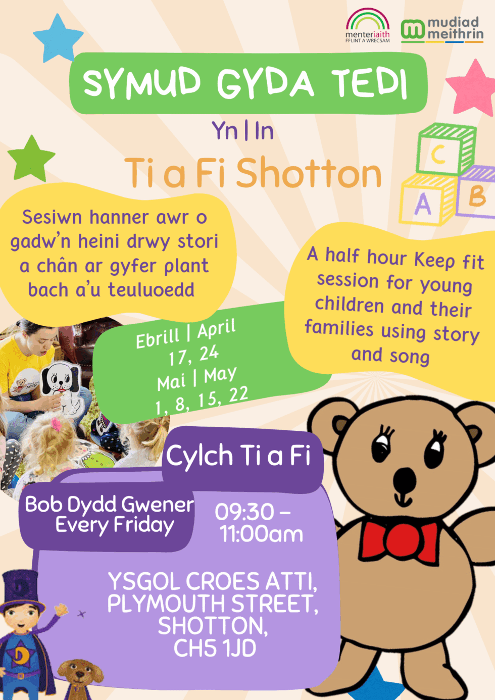 Symud Gyda Tedi | Menter Iaith Fflint a Wrecsam